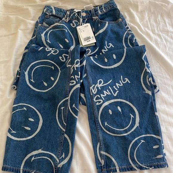 H&M | Jeans | Hm Smiley Face Jeans | Poshmark